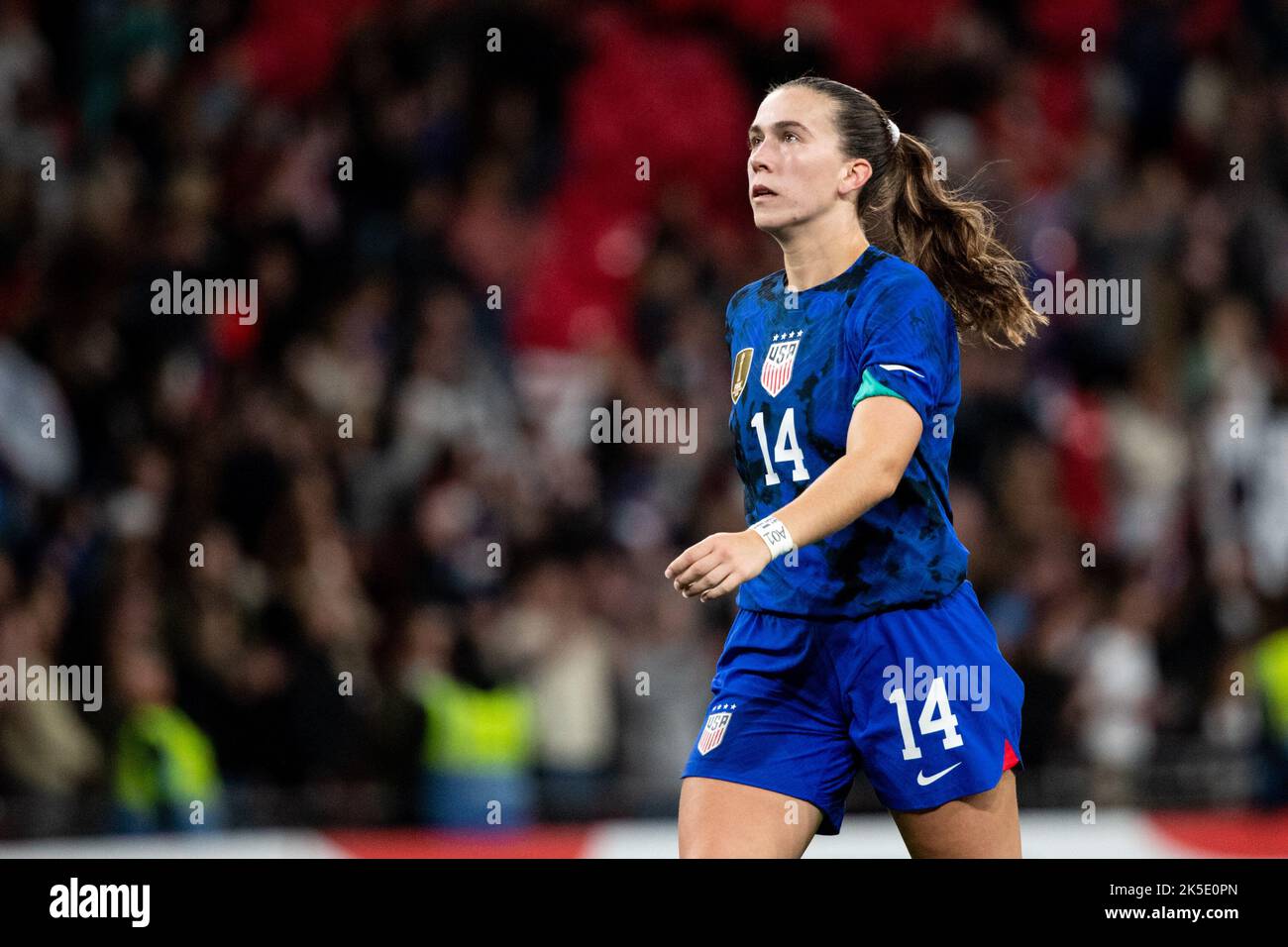 London, UK. 07th Oct, 2022. Sam Coffey (14 USA) after the friendly game ...