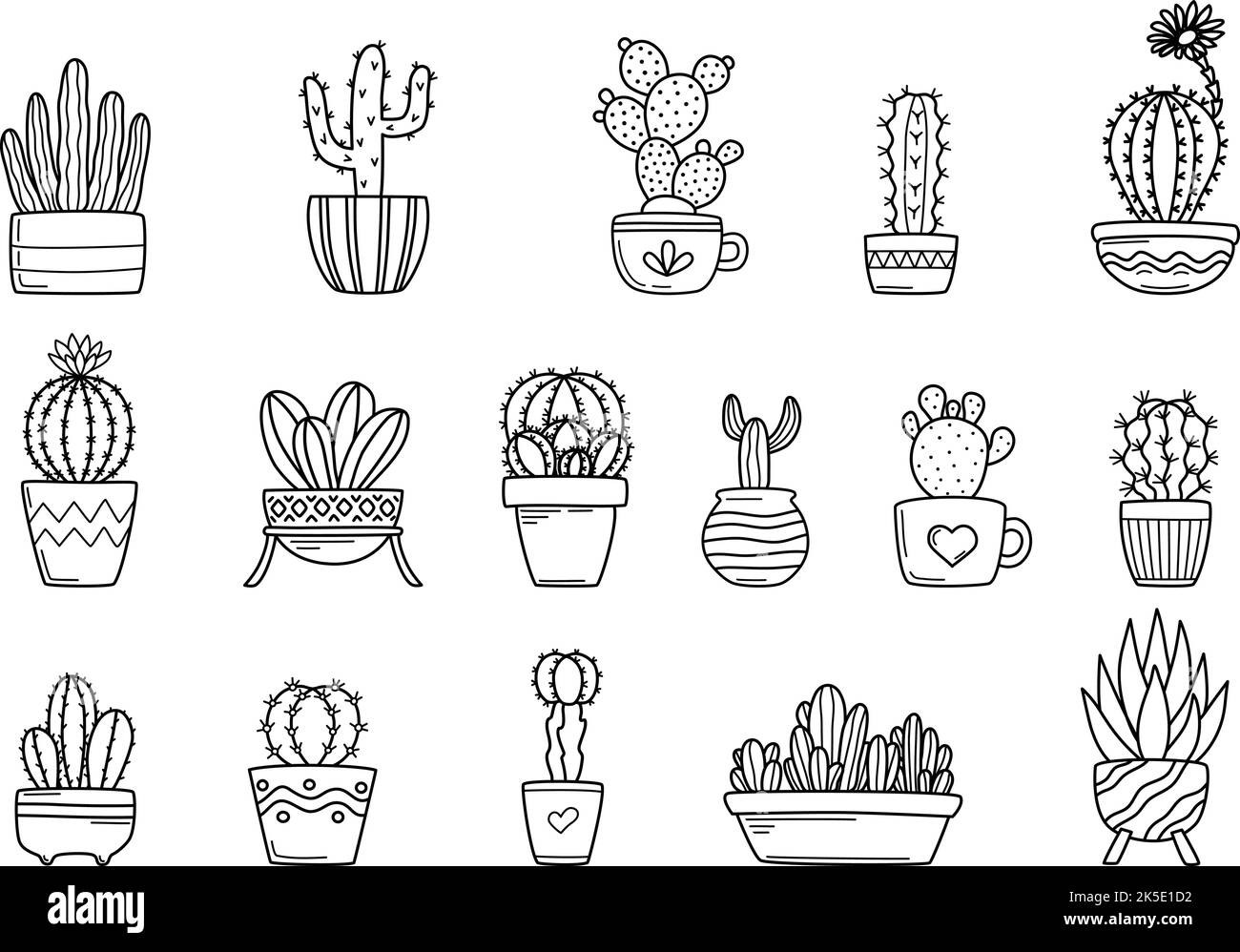 Cactus in pots pot Black and White Stock Photos & Images - Alamy