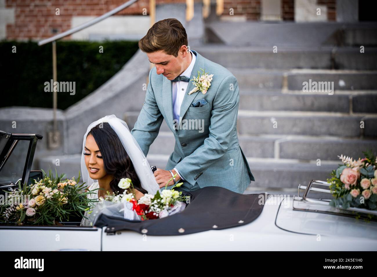 Evenepoel's partner Oumaima Oumi Rayane and Belgian Remco Evenepoel ...
