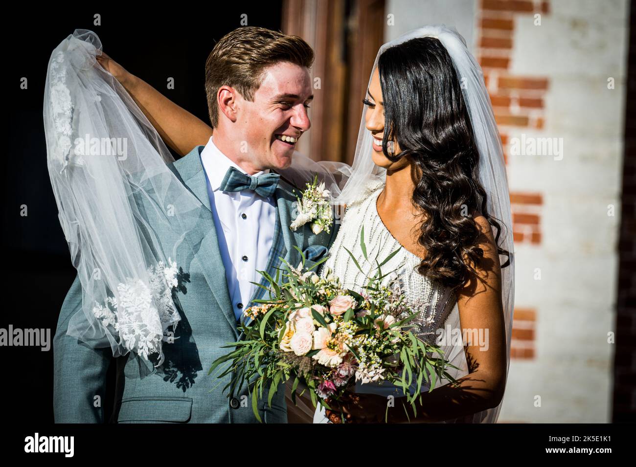 Newly weds Belgian Remco Evenepoel and Oumaima Oumi Rayane pose for the ...
