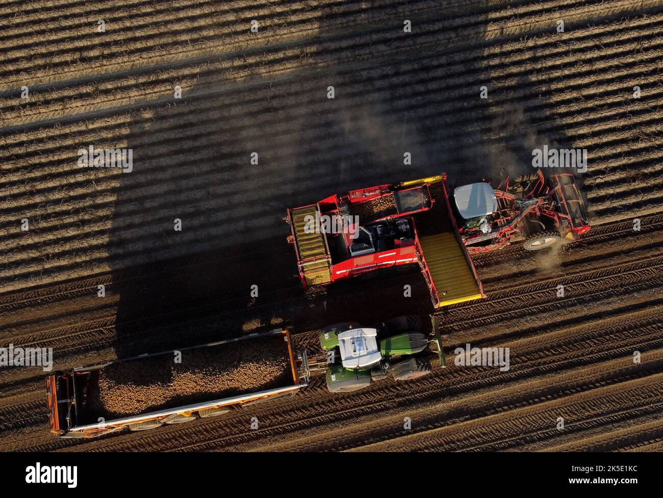 Lincent, Belgium. 07th Oct, 2022. Aerial drone picture shows , the ...