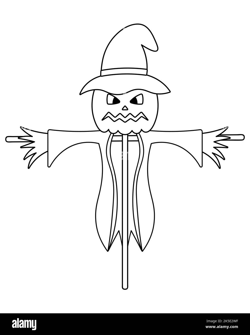 Scarecrow Scare Birds Away Pumpkin On The Head Angry Facial Expression Scarecrow In Rags And