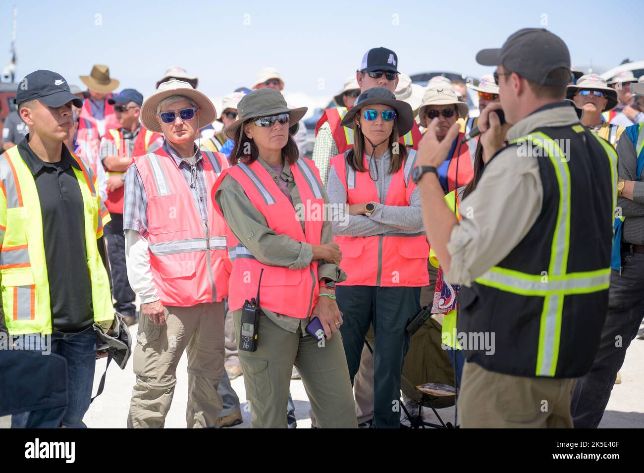 NASA astronaut and Crew Recovery Chief Shannon Walker, center, and ...