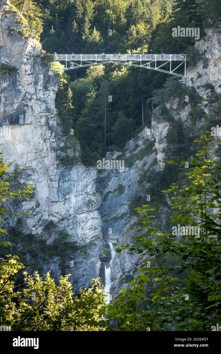 Marienbrücke Bridge spans a small gorge and waterfall near ...