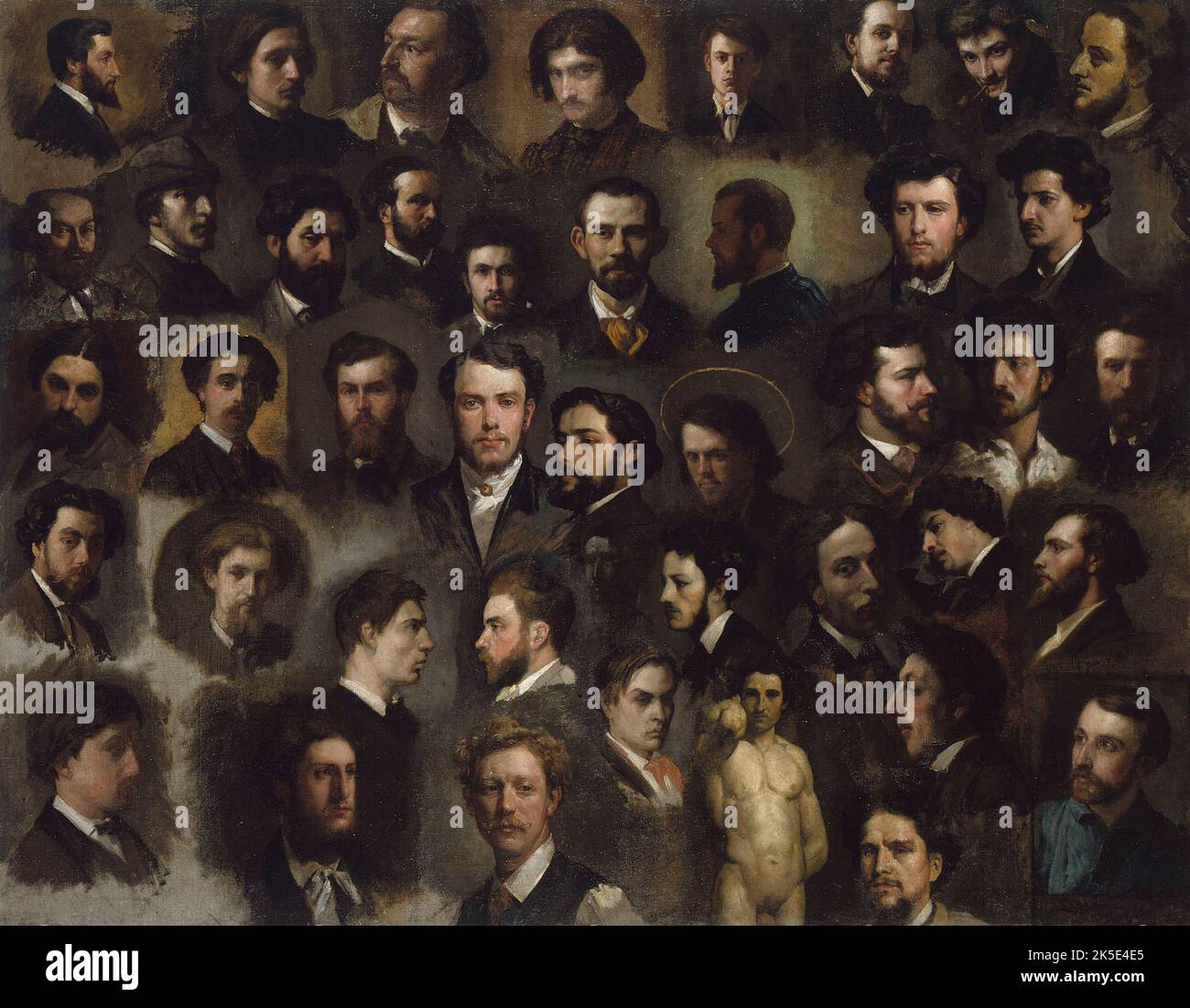 Quarante-trois portraits de peintres de l'atelier Gleyre, between 1856 ...