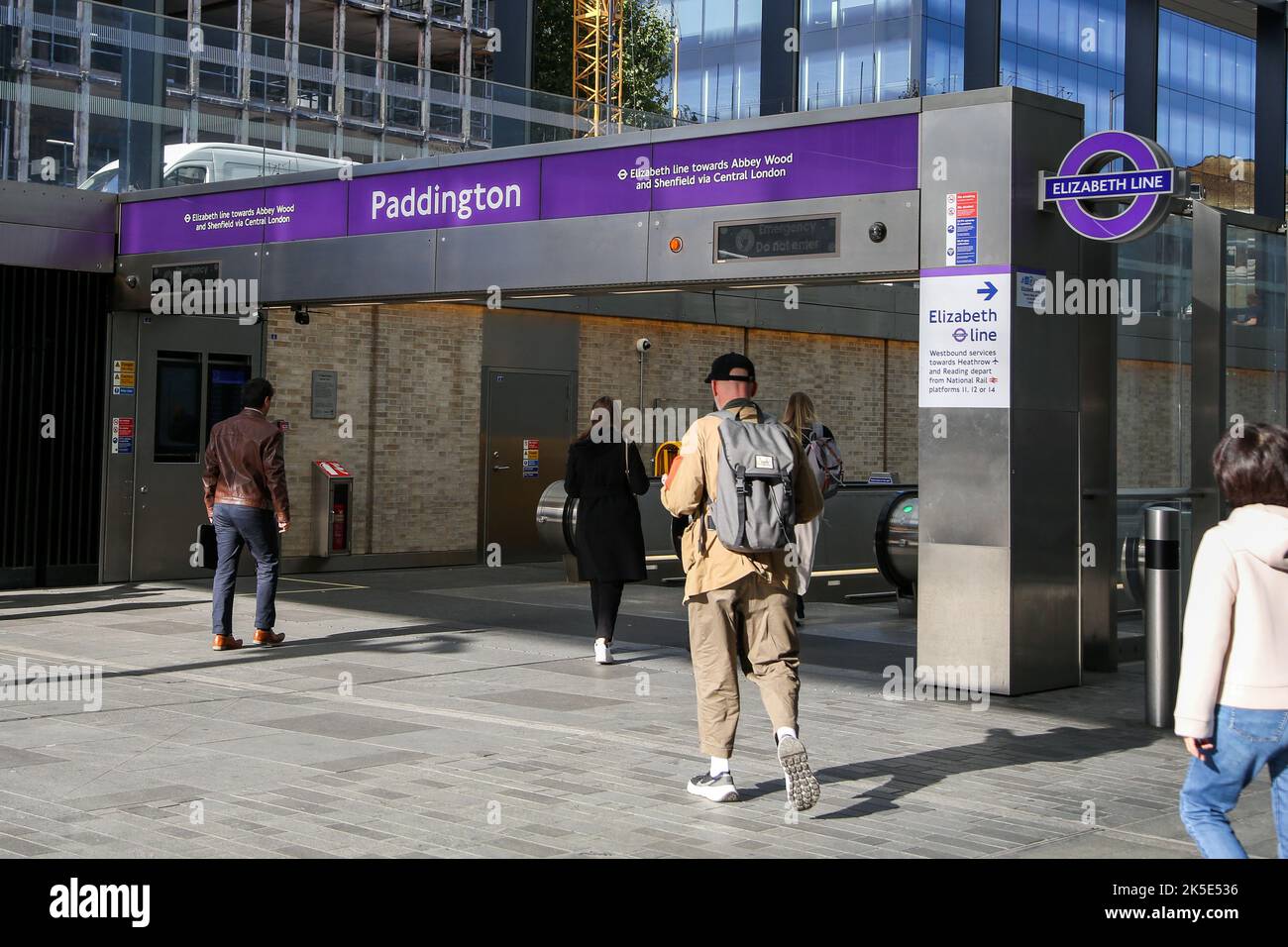 General view of an entrance to the Elizabeth line platforms at London ...