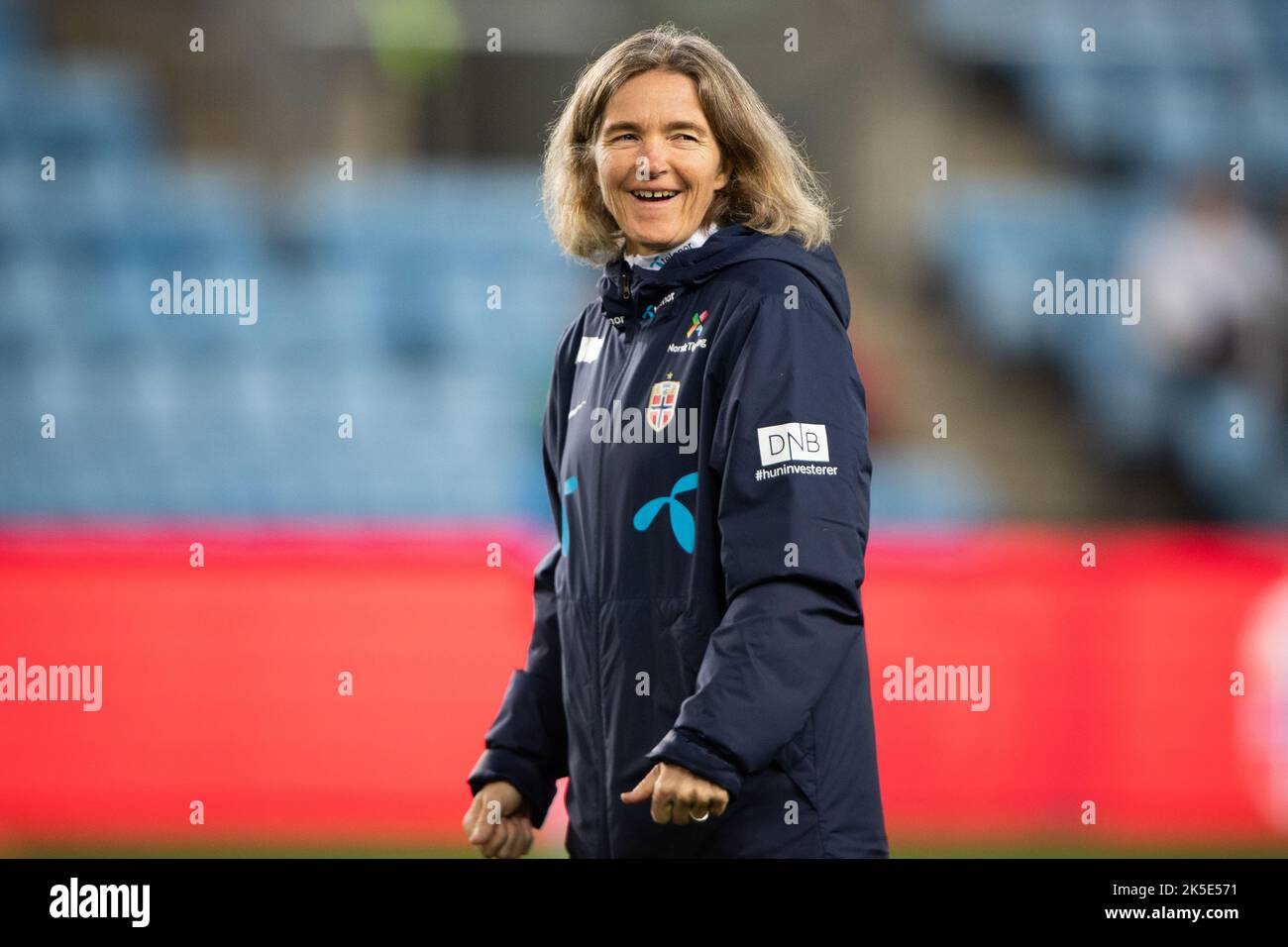 Oslo, Norway. 07th Oct, 2022. Head coach Hege Riise of Norway seen ...