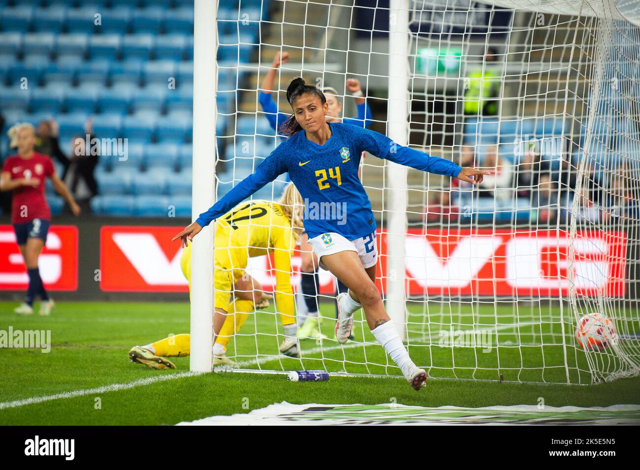 Oslo, Norway. 07th Oct, 2022. Jaqueline (24) of Brazil scores for 1-4 ...
