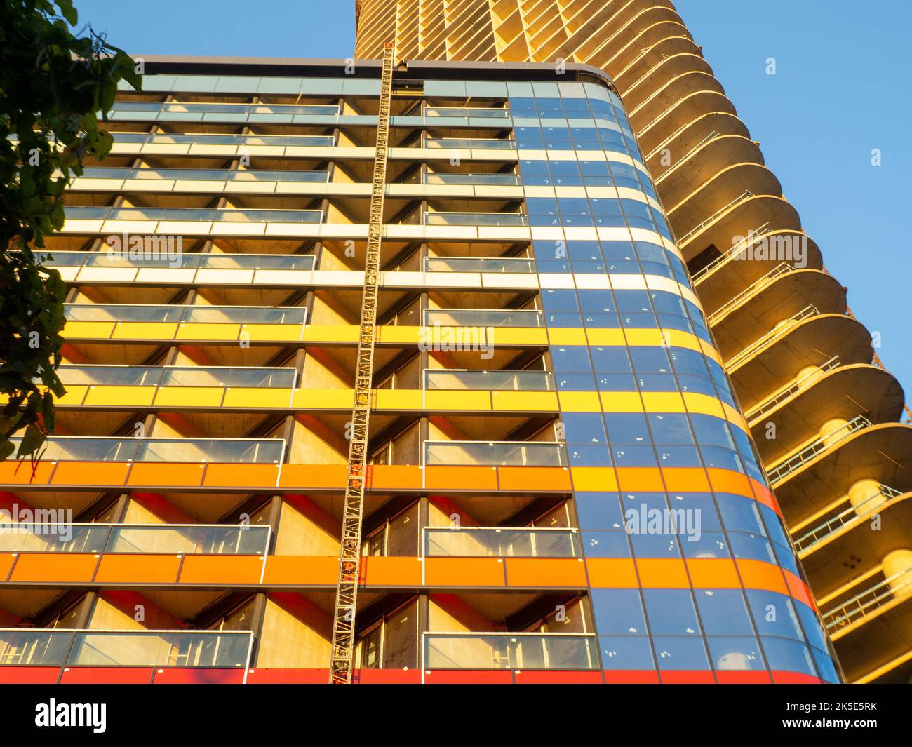 The frame of a high-rise building under construction. Reinforced ...