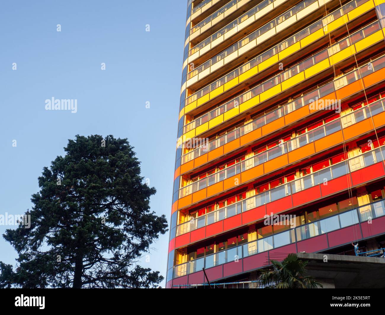 The frame of a high-rise building under construction. Reinforced ...