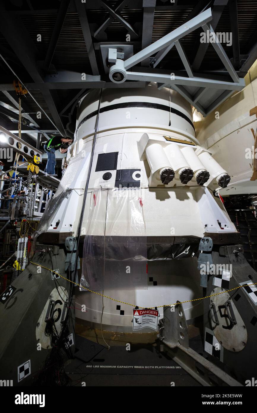 A close-up view of the aft segment of one of the boosters for the ...