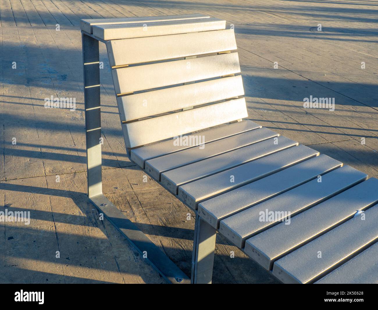 Sun lounger in the park of modern design. Stationary bed. Chair for ...