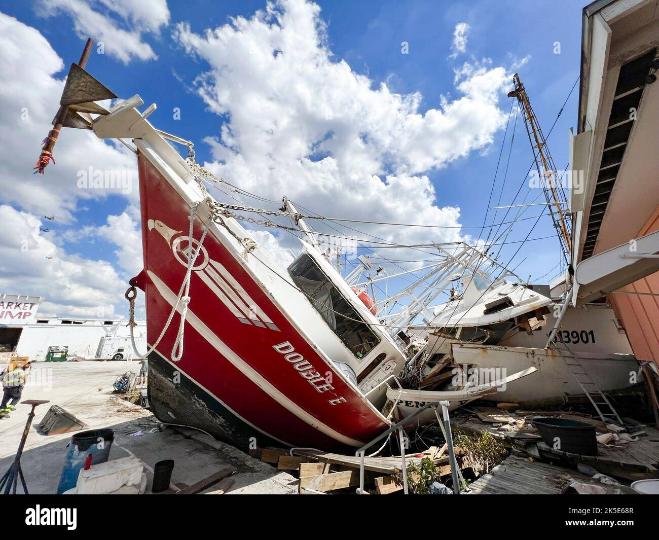The Double E shrimp vessel lays damaged as many damaged shrimp boats ... The Double E shrimp vessel lays damaged as many damaged shrimp boats ...