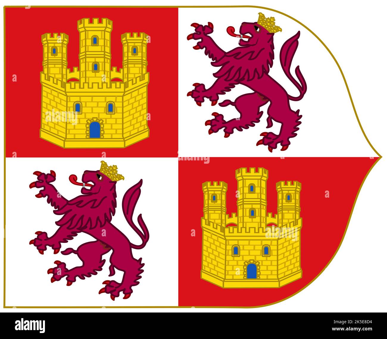 flag of Royal Banner of the Crown of Castille 15th Century Style ...