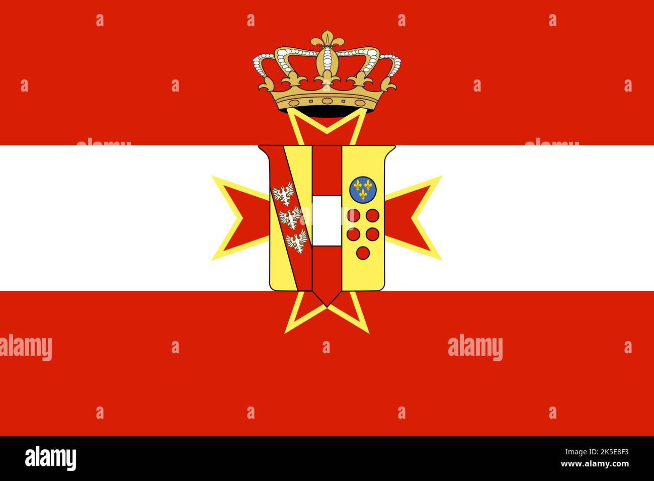 flag of State simple of the Grand Duchy of Tuscany, Europe. flag ...