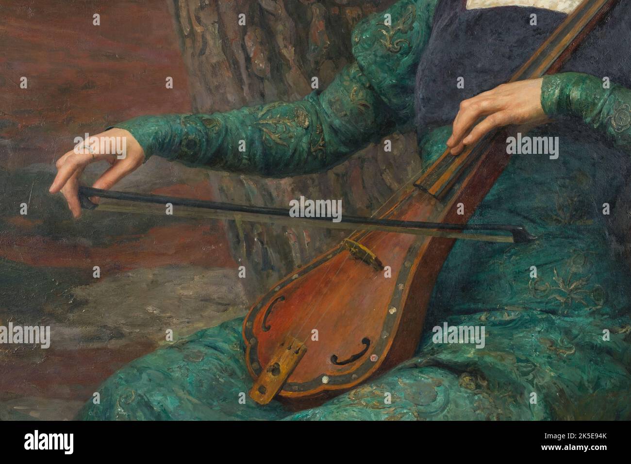 Jeune femme jouant de la mandore ou Solitude, 1910. Young woman playing ...