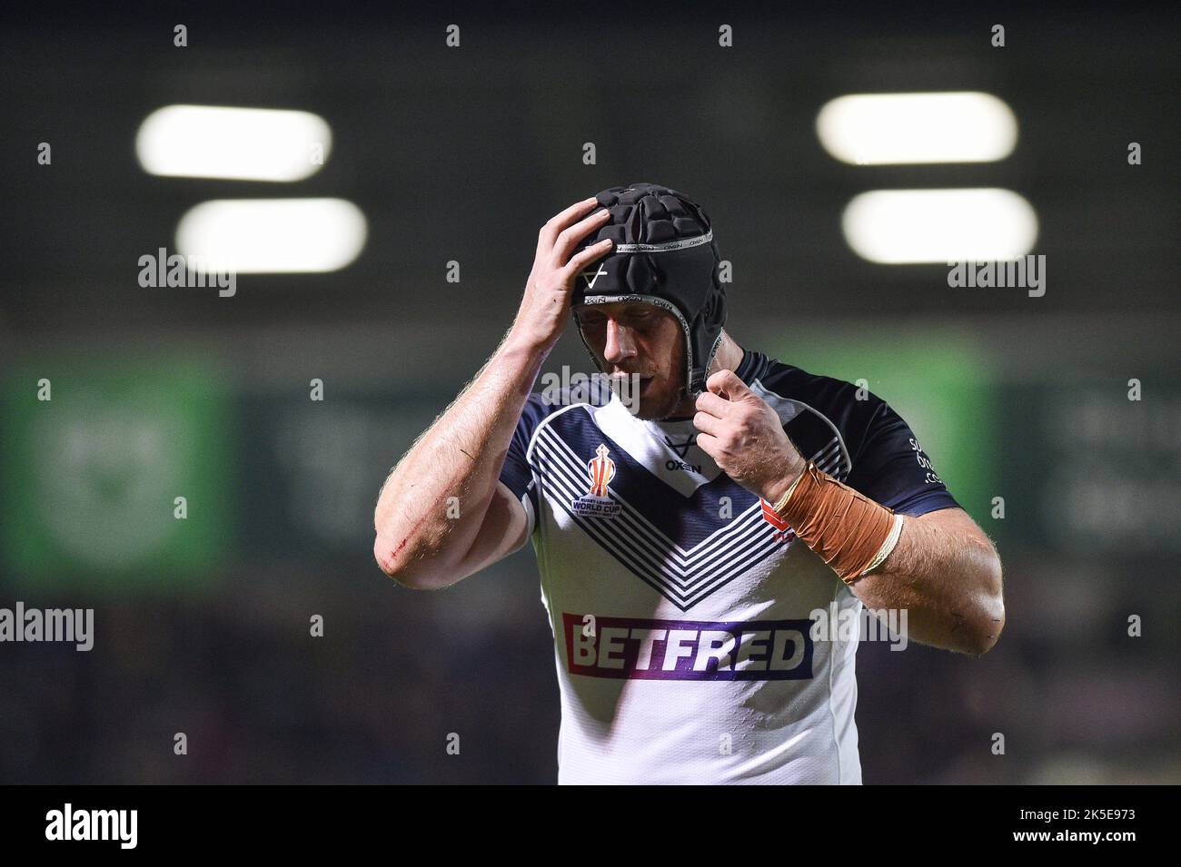 Salford, UK. 7th October 2022 - Chris Hill of England. Rugby League Pre ...