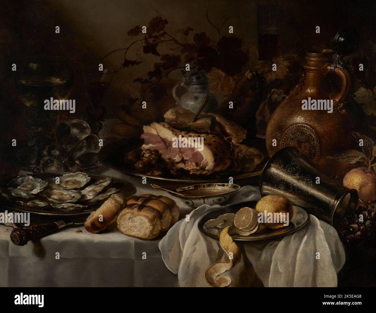 Still life with ham 1649 pieter claesz hi-res stock photography and ...