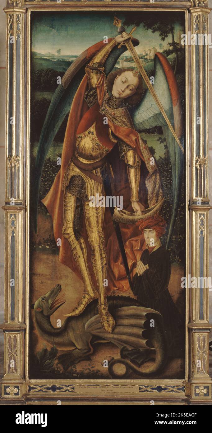 Saint michael slaying dragon painting hi-res stock photography and ...