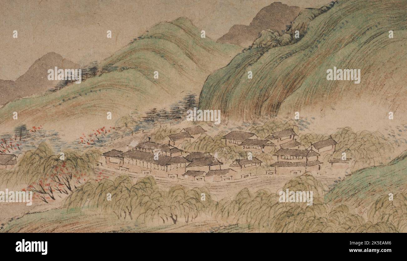Landscape in the manner of the Wu School, 1841 Stock Photo - Alamy