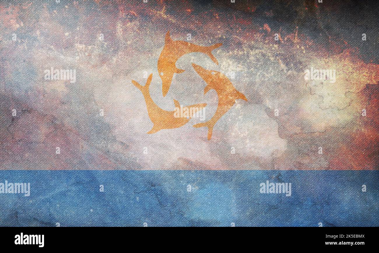 retro flag of Anguilla 1967 1969, Caribbean with grunge texture. flag ...