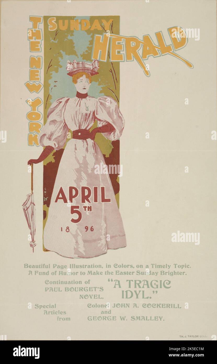The New York Sunday herald. April 5th 1896., c1896 Stock Photo - Alamy