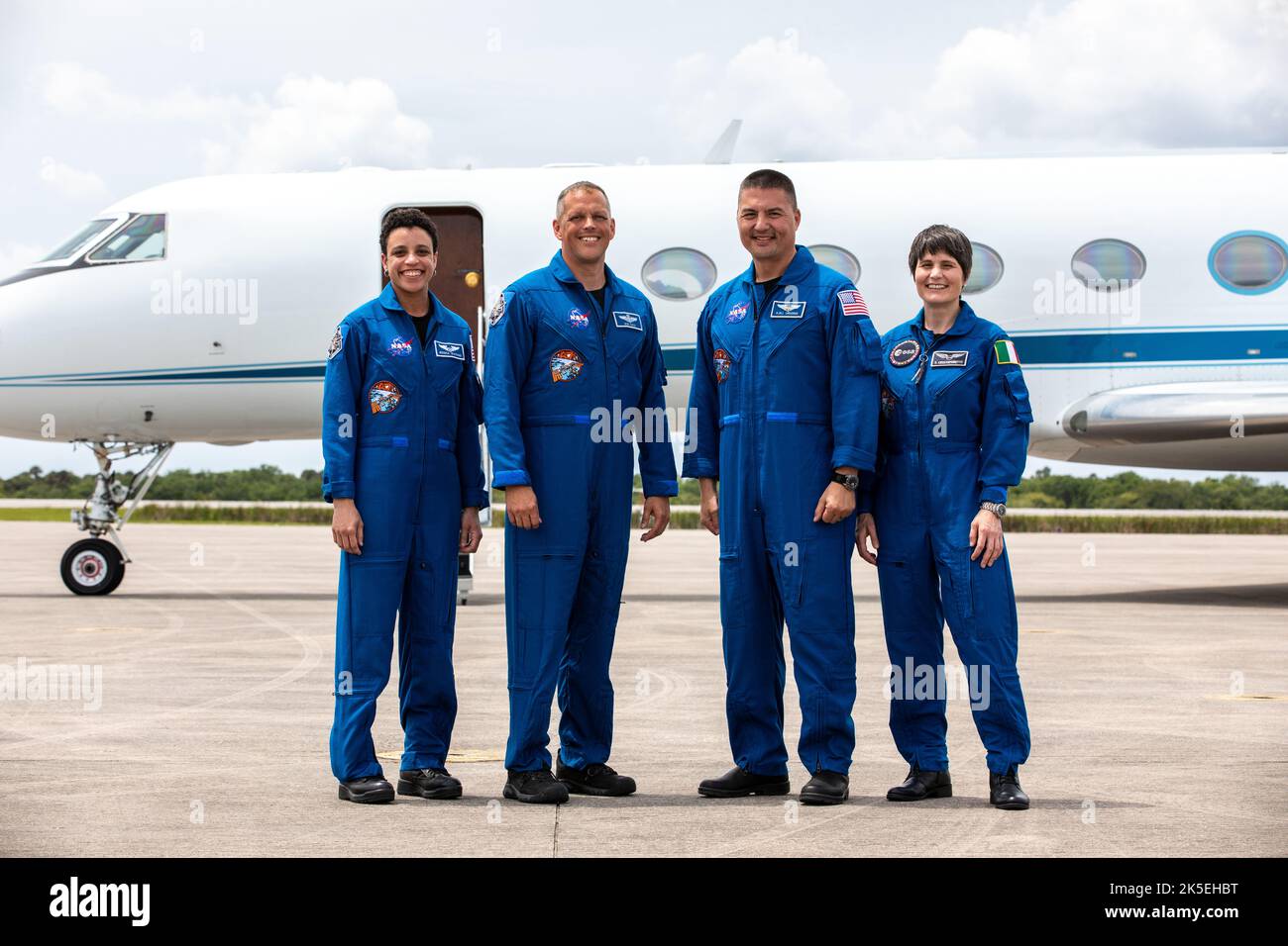 SpaceX Crew-4 astronauts, from left, Jessica Watkins, Bob Hines, and ...