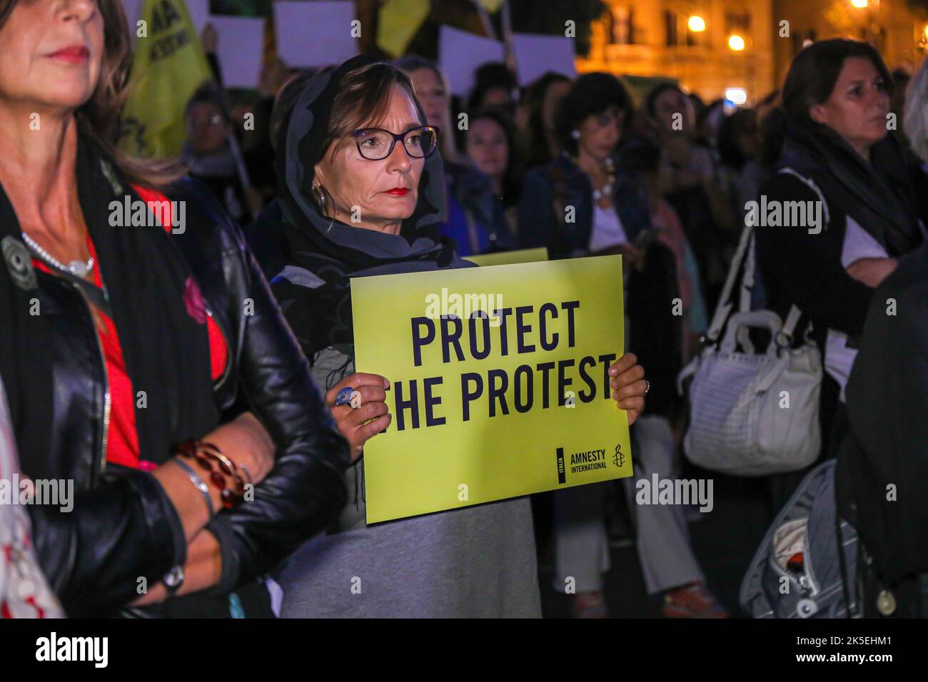 Palermo, Italy. 07th Oct, 2022. Hundreds protest in Palermo against the ...