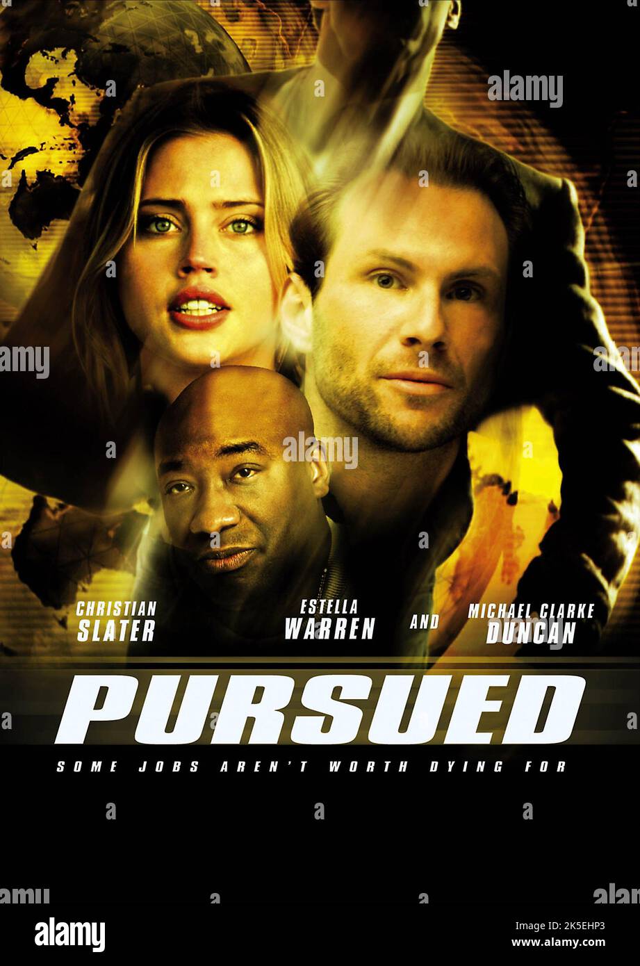 MICHAEL CLARKE DUNCAN, ESTELLA WARREN, CHRISTIAN SLATER POSTER, PURSUED ...