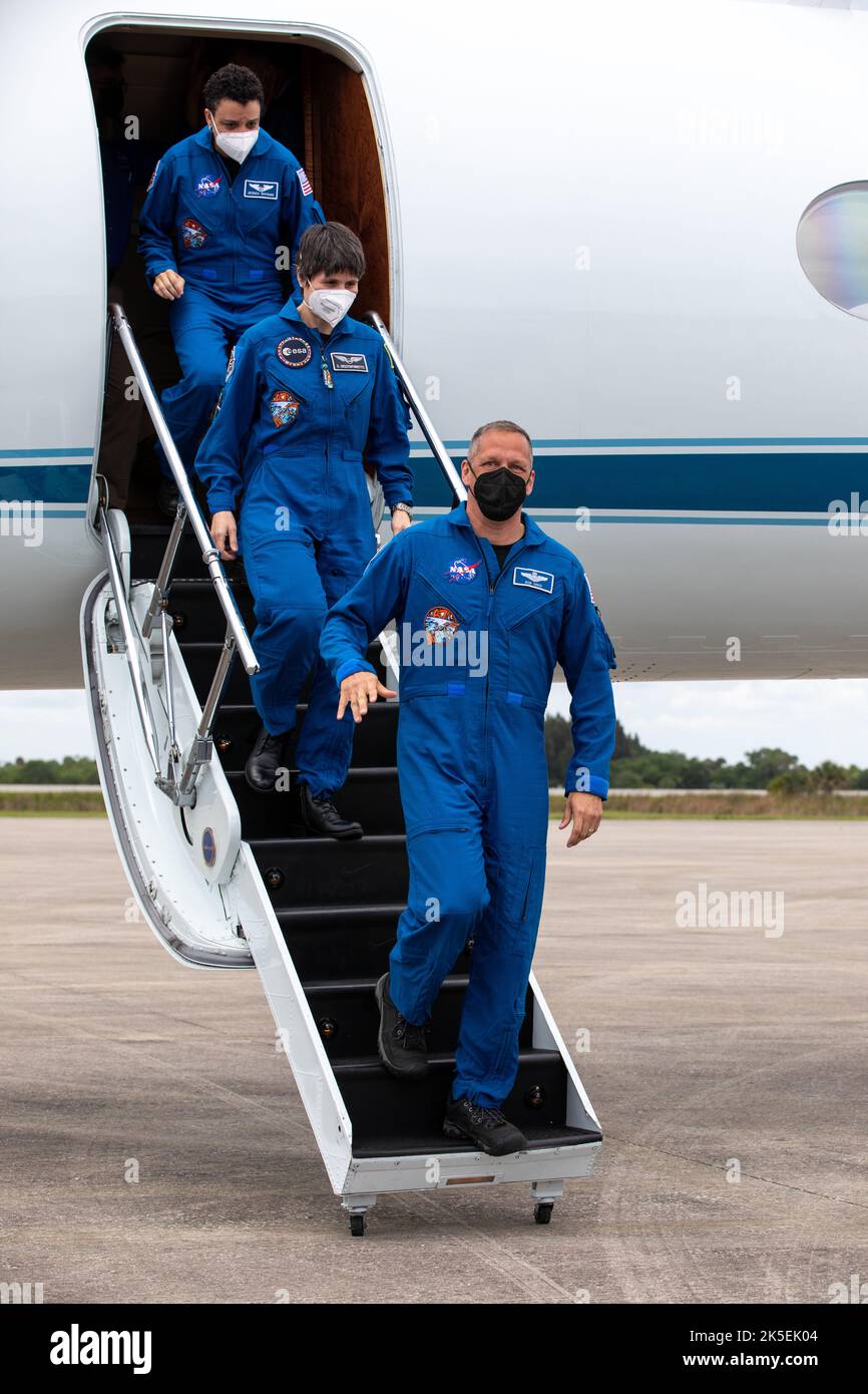 Crew members for NASA’s SpaceX Crew-4 mission to the International Space Station arrive at the ...