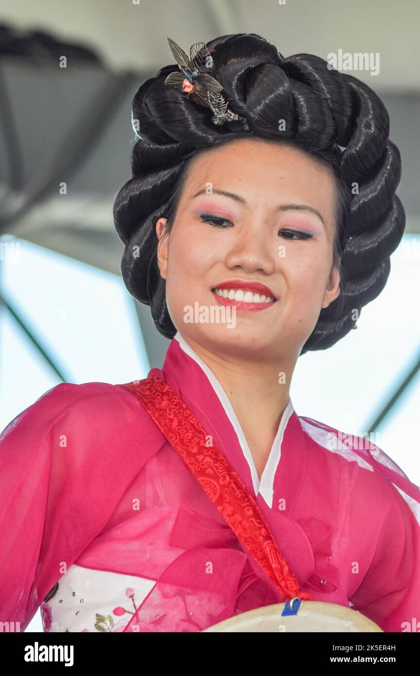 Korean Dancers performing live in the Redpath stage, Toronto, Canada ...