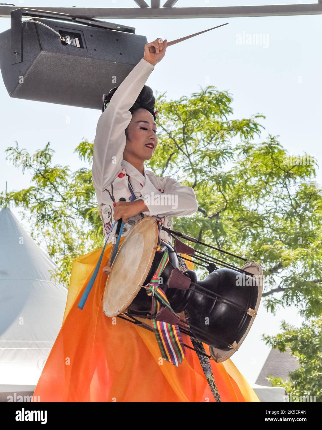 Korean Dancers performing live in the Redpath stage, Toronto, Canada ...