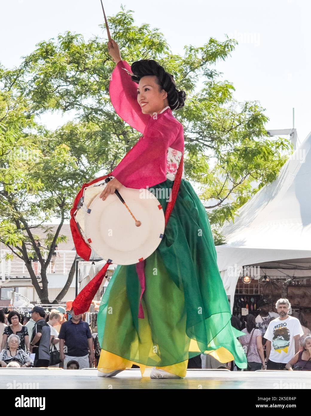 Korean Dancers performing live in the Redpath stage, Toronto, Canada ...