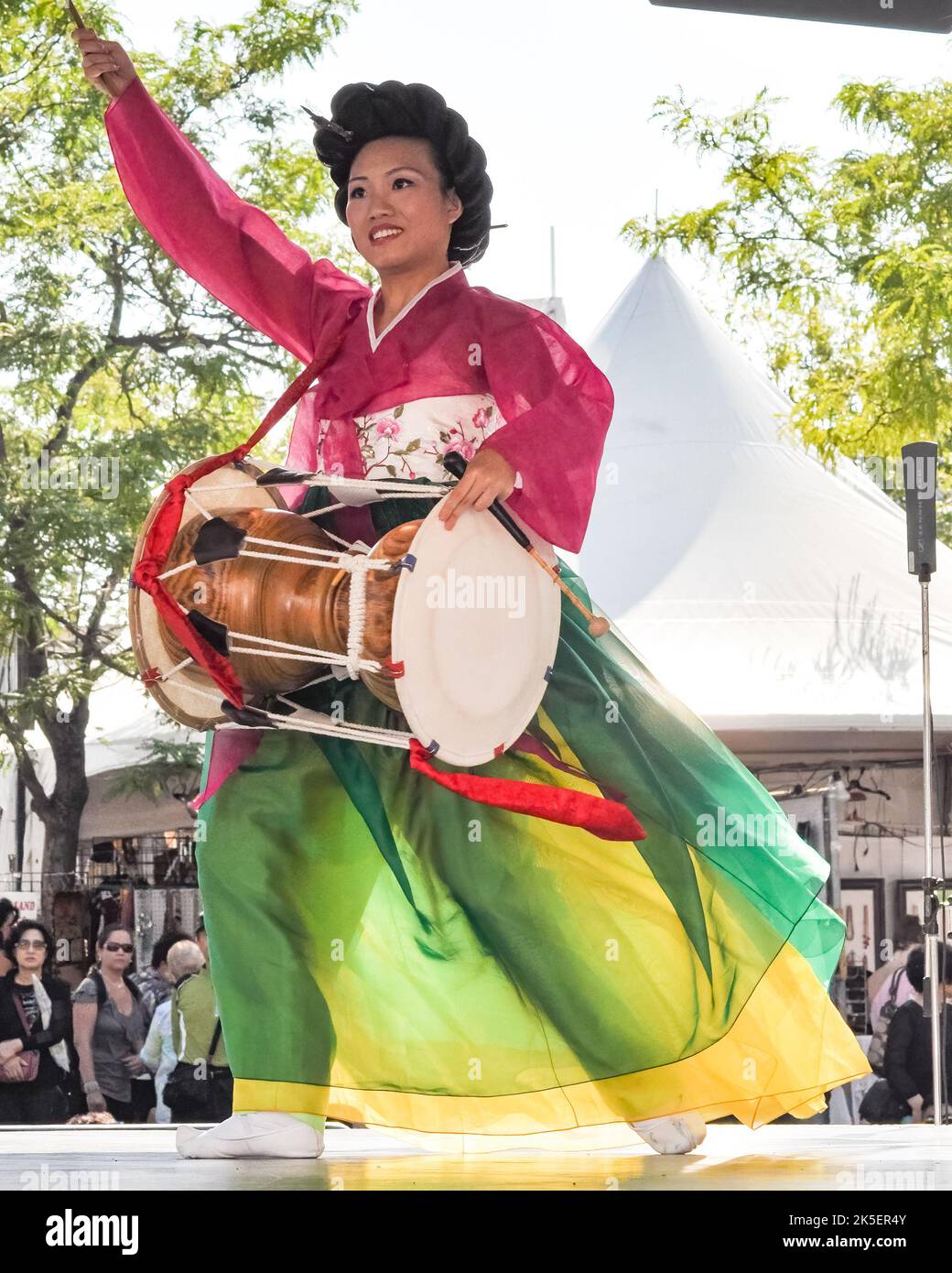 Korean Dancers performing live in the Redpath stage, Toronto, Canada ...