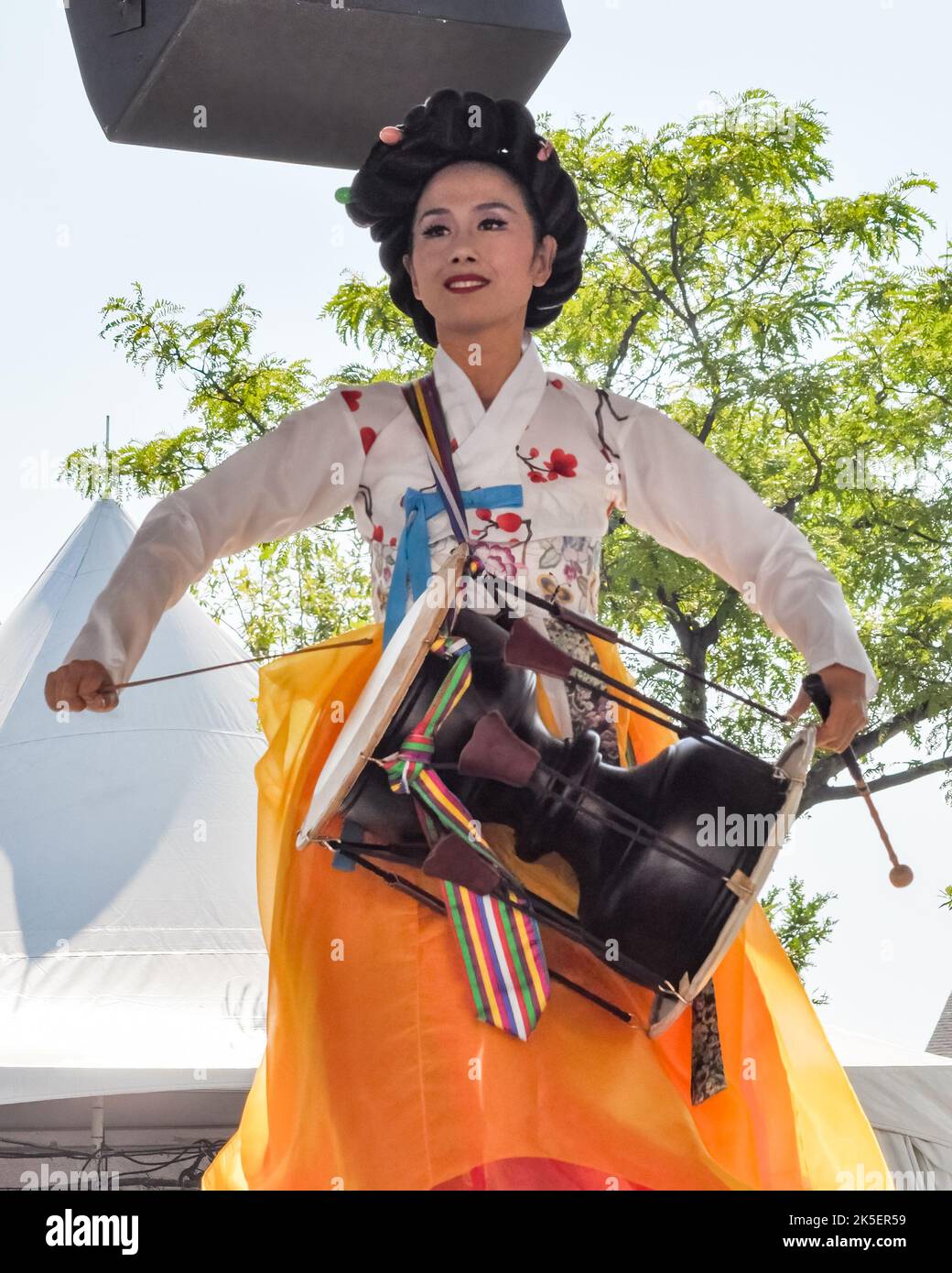 Korean Dancers performing live in the Redpath stage, Toronto, Canada ...