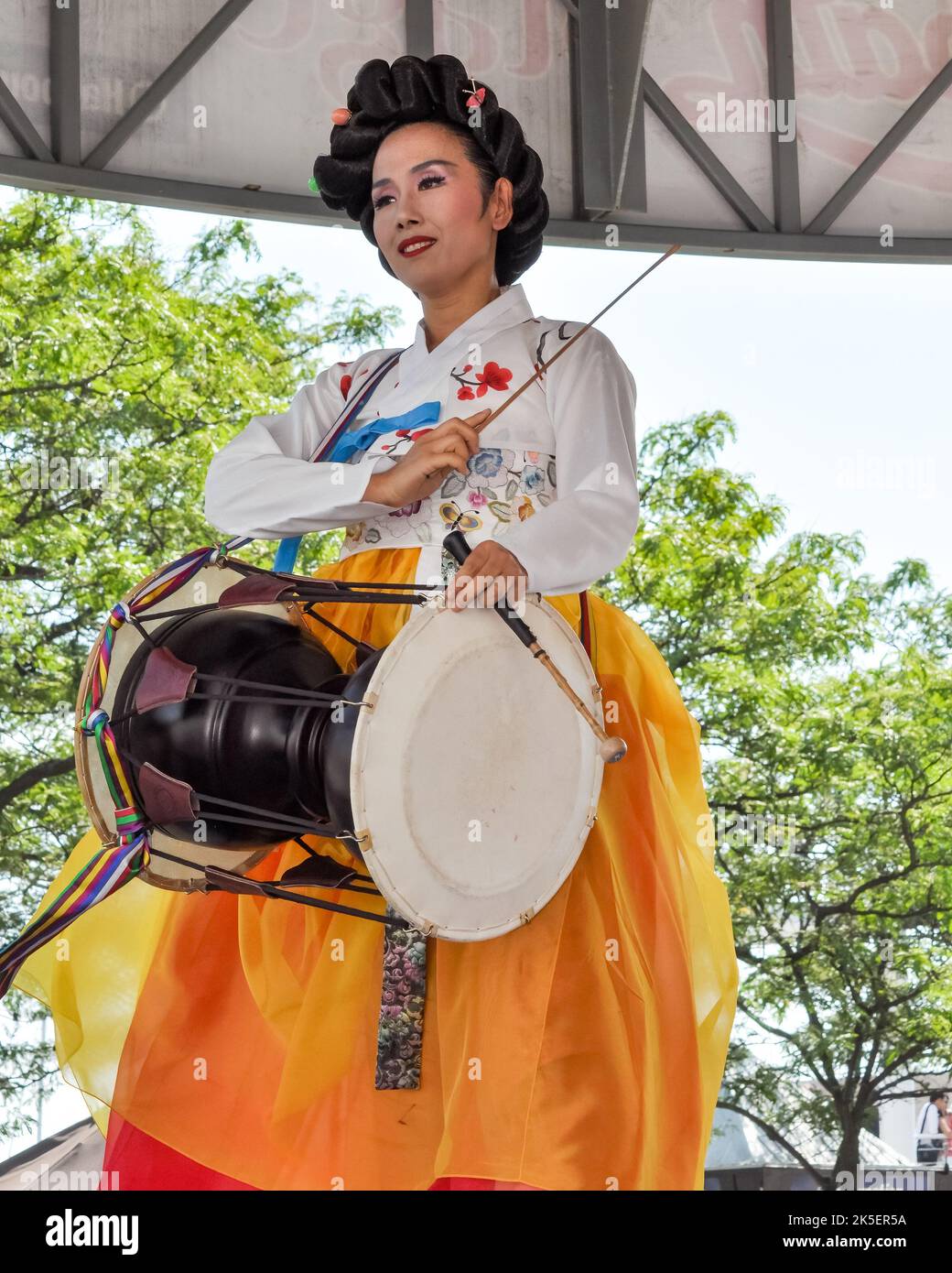 Korean Dancers performing live in the Redpath stage, Toronto, Canada ...