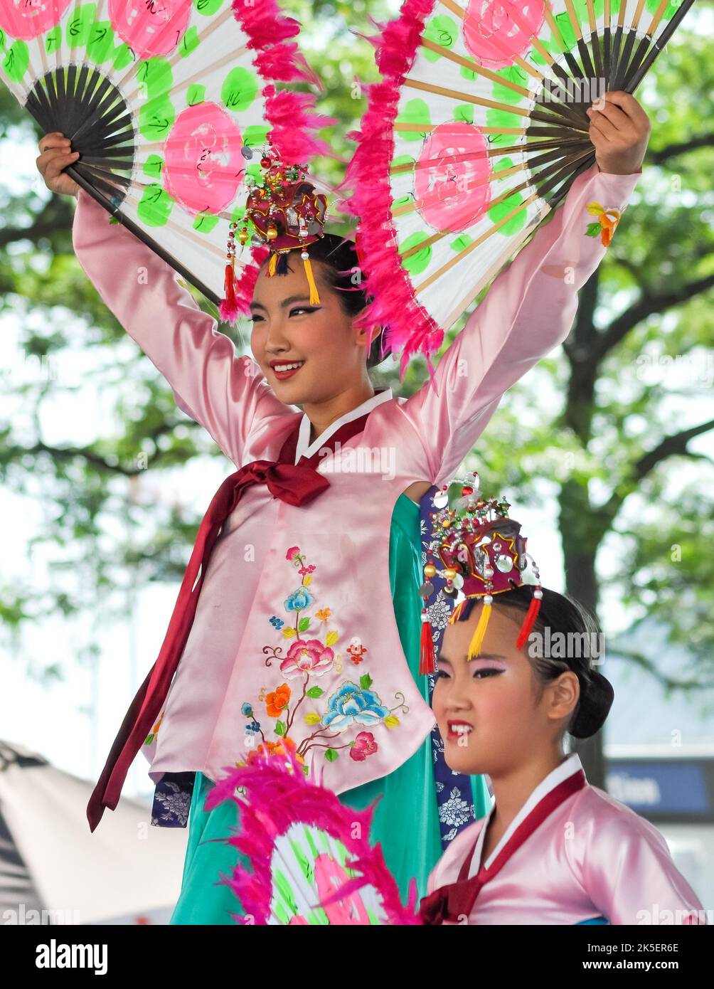 Korean Dancers performing live in the Redpath stage, Toronto, Canada ...