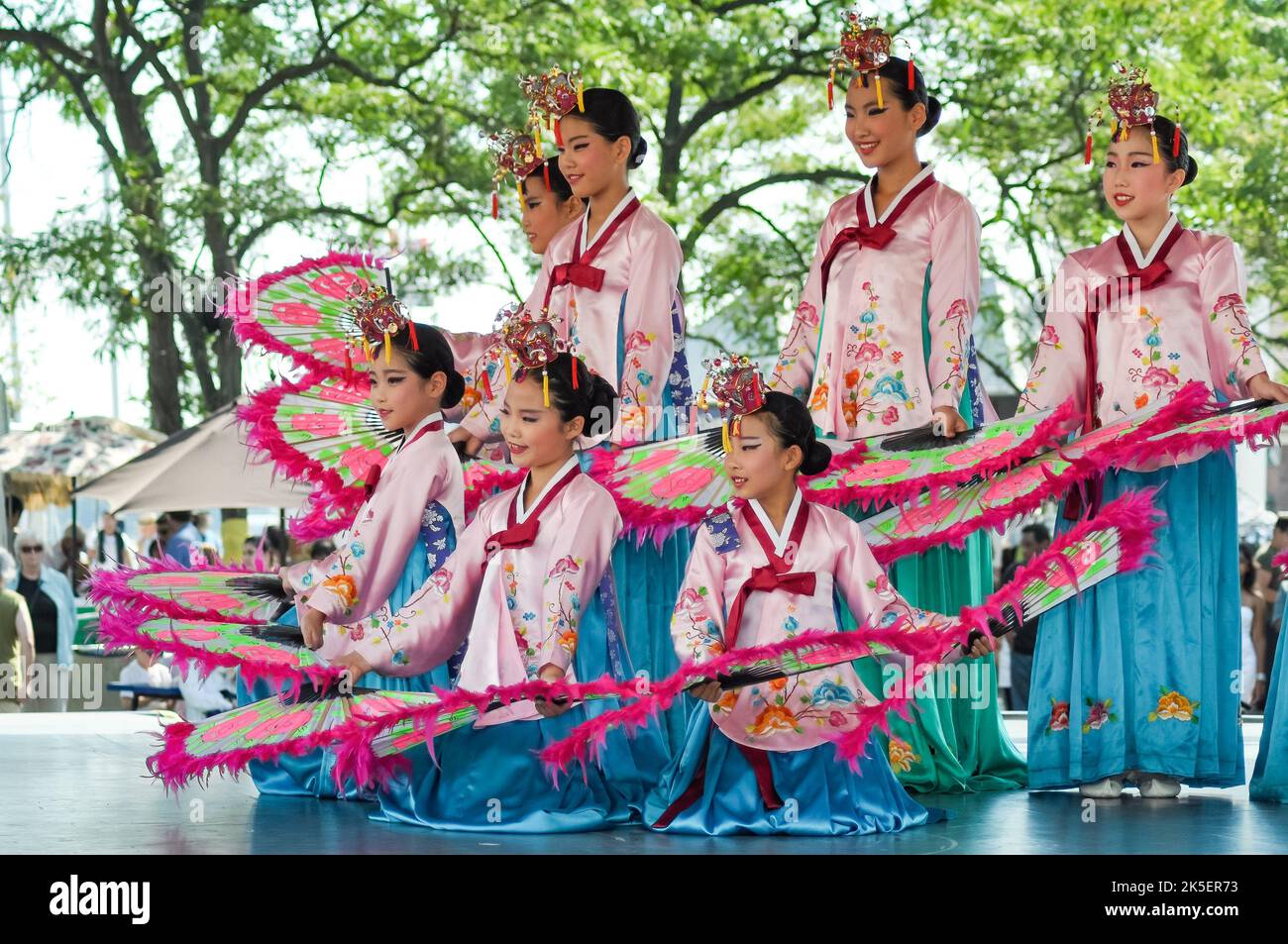 Korean Dancers performing live in the Redpath stage, Toronto, Canada ...