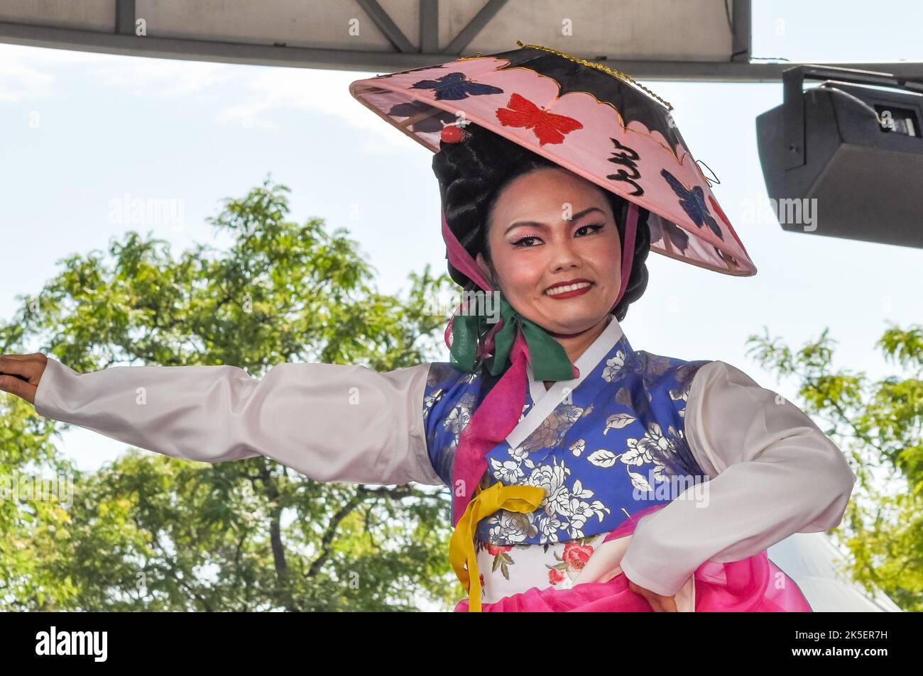 Korean Dancers performing live in the Redpath stage, Toronto, Canada ...