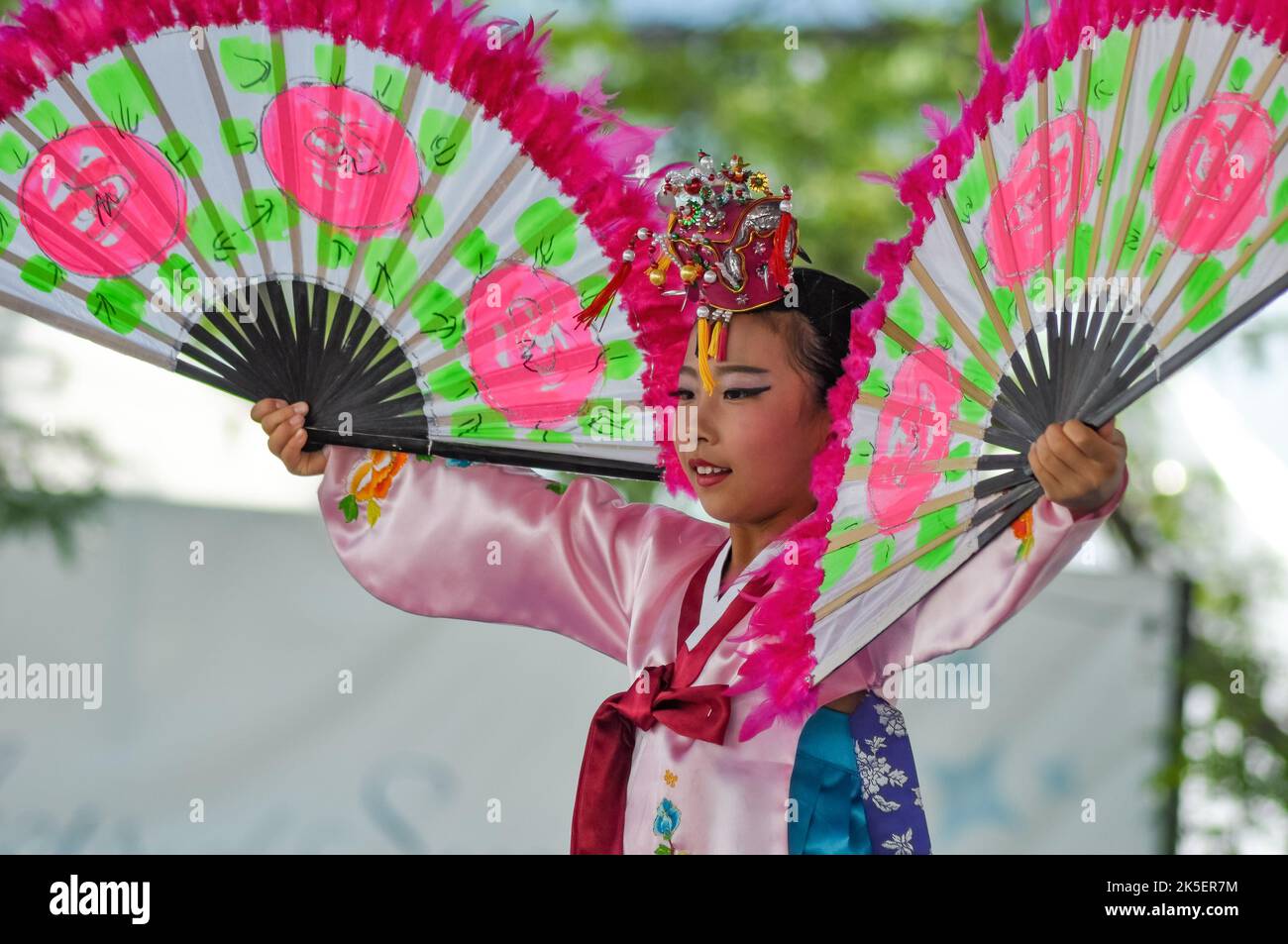 Korean Dancers performing live in the Redpath stage, Toronto, Canada ...