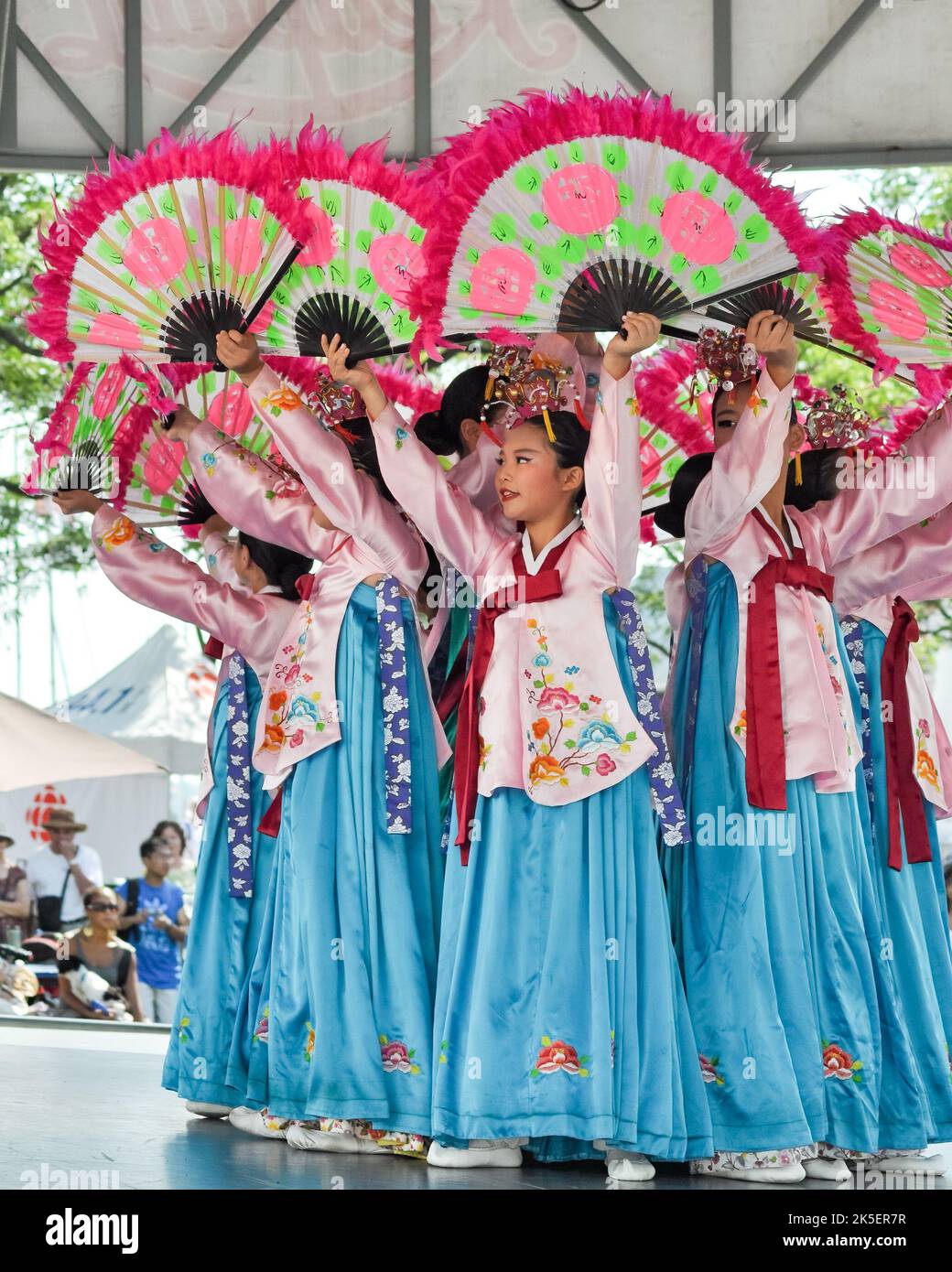 Korean Dancers performing live in the Redpath stage, Toronto, Canada ...