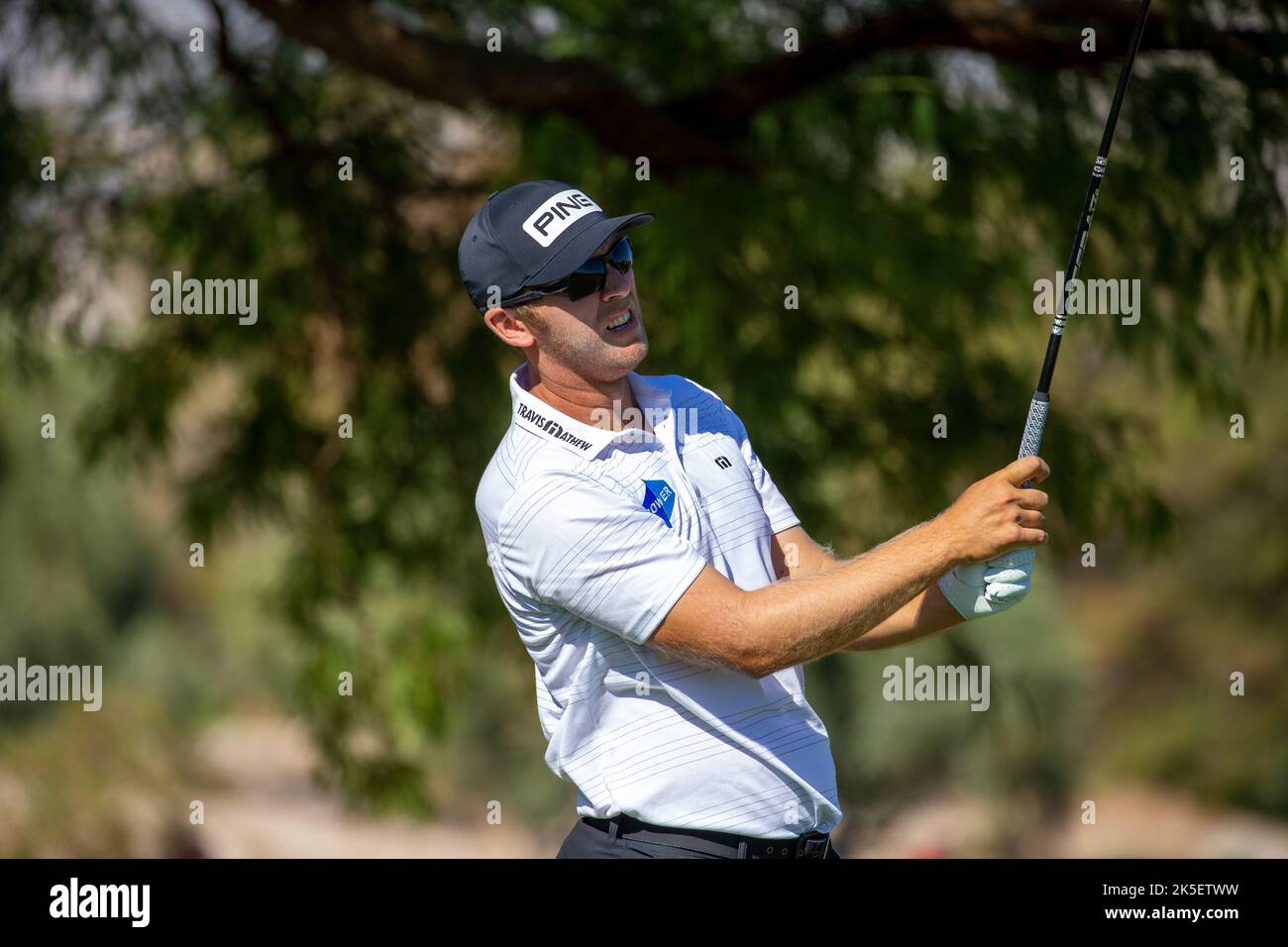 LAS VEGAS, NV - OCTOBER 06: Seamus Power tees off on the second hole ...