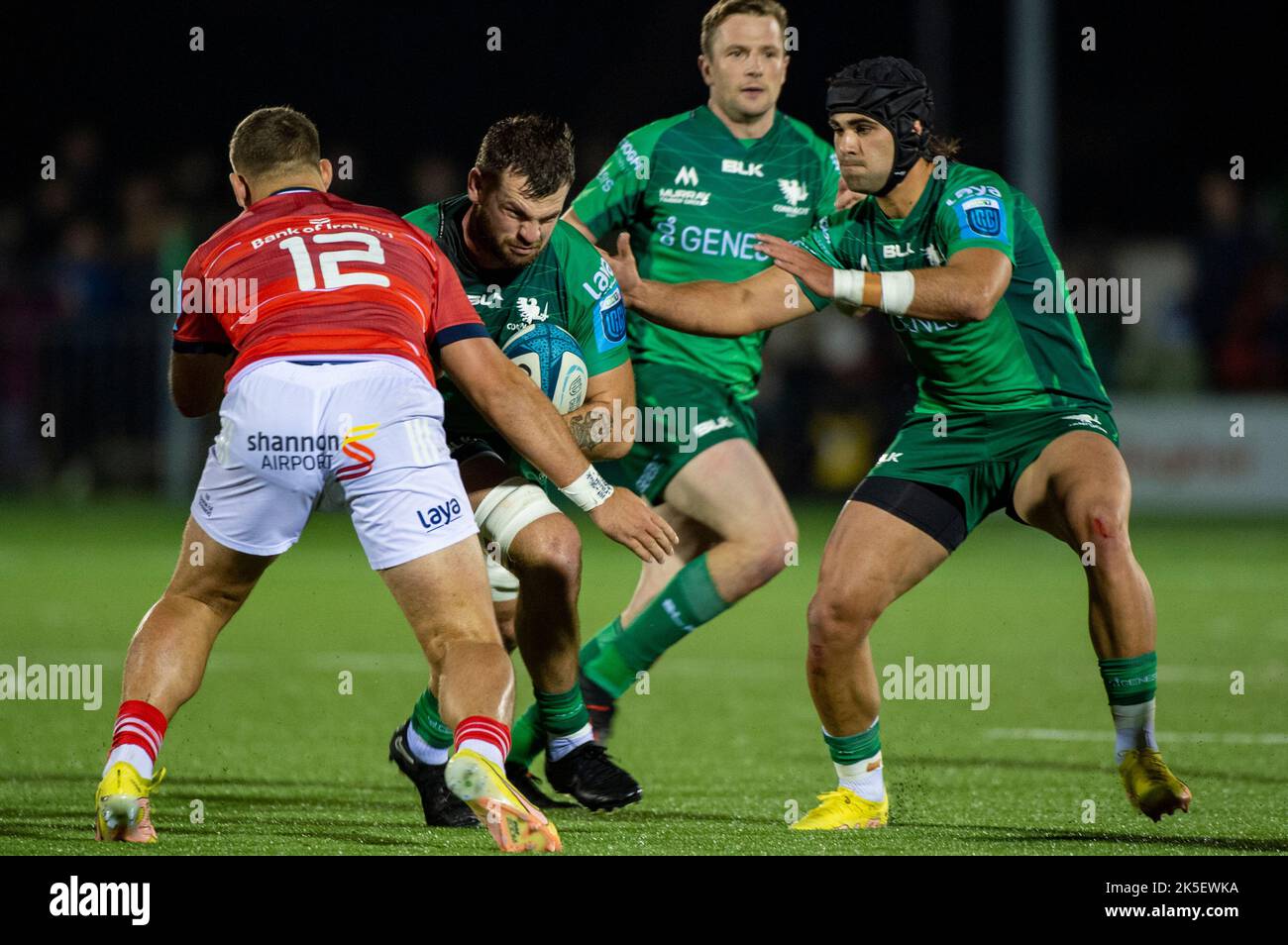 Galway, Ireland. 08th Oct, 2022. Conor Oliver of Connacht tackled by ...