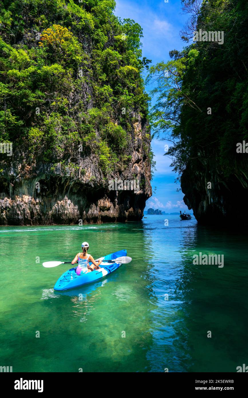 Amazing view of lagoon in Koh Hong island from kayak. Location: Koh ...