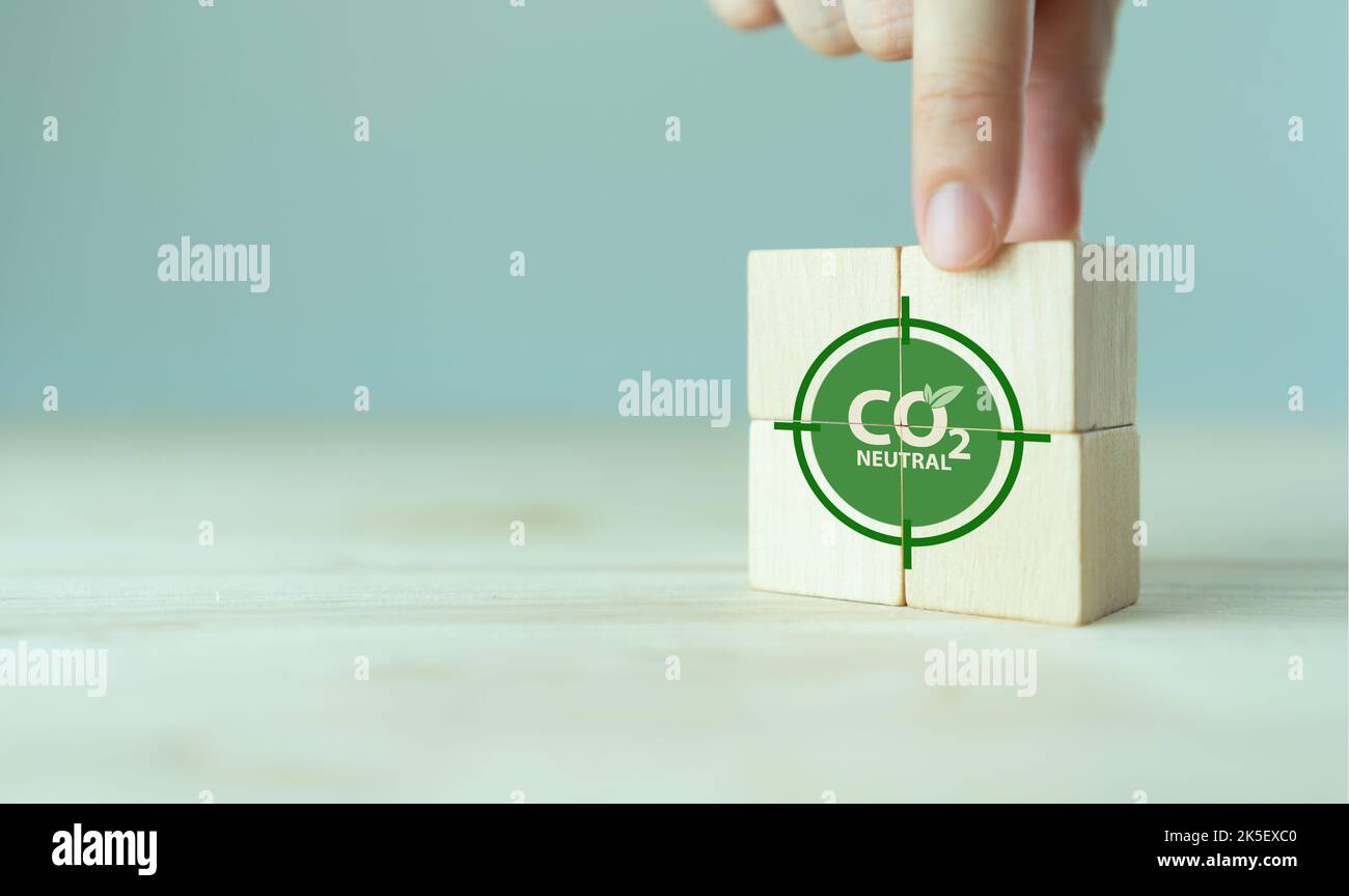 Carbon neutral sustainable development concept. Green industry. Net ...