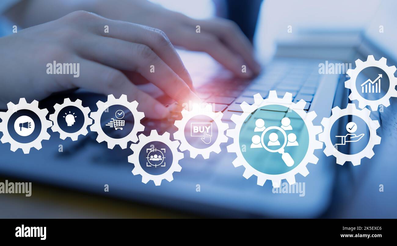 Customer behavior and journey analysis. Customer research. Person ...