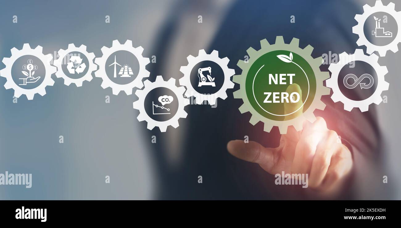 Net zero and carbon neutral concept. Net zero greenhouse gas emissions ...
