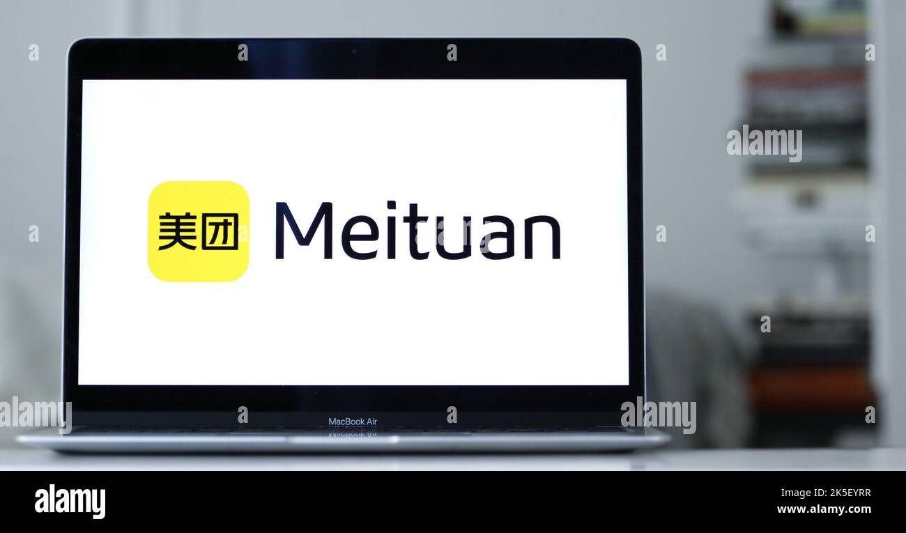The logo of Meituan, a Chinese shopping app for consumer items ...