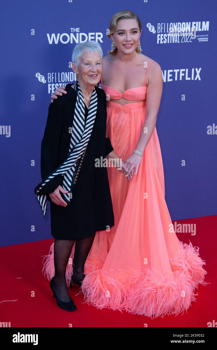 Florence Pugh and her grandmother Granny Pat attending The Wonder ...