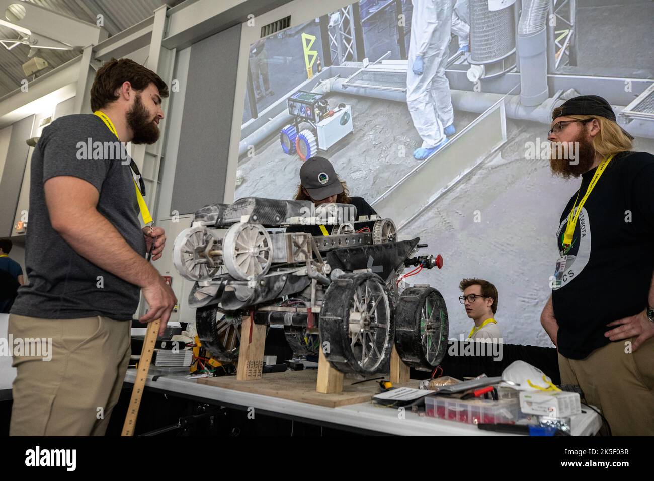 Students from the University of North Dakota prepare their robot miner ...
